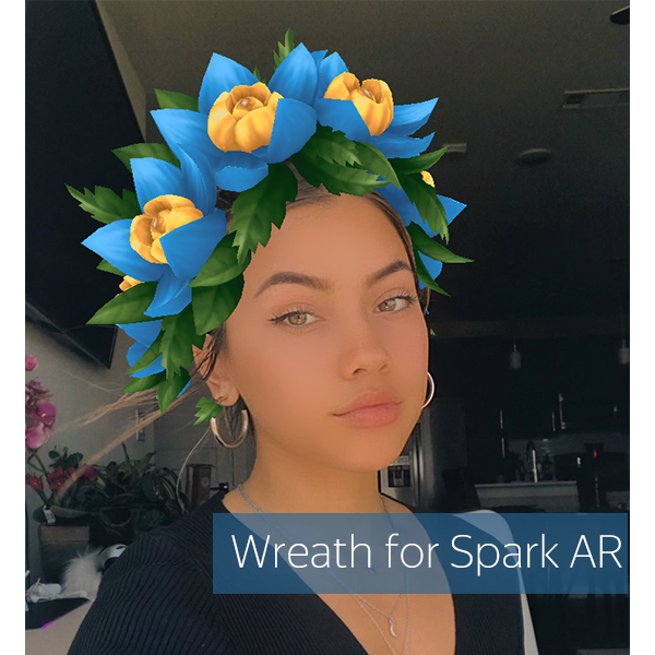 Filter Instagram 3D Floral Summer Wreath / Spark Ar Mask 3D Model obj ...