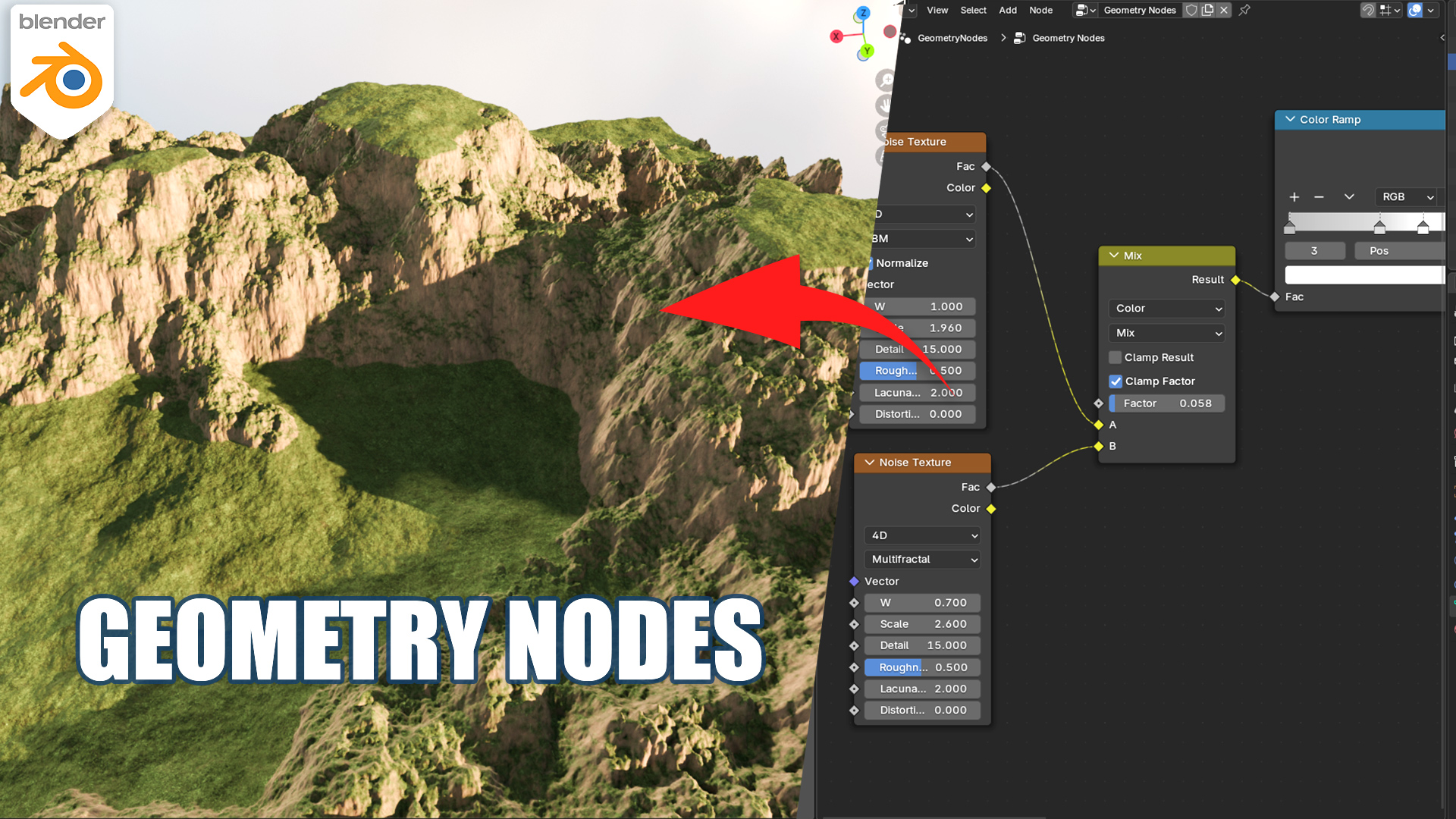 Blender Tutorial, Geometry Node Procedural Terrain🎉 - Chuck_CG