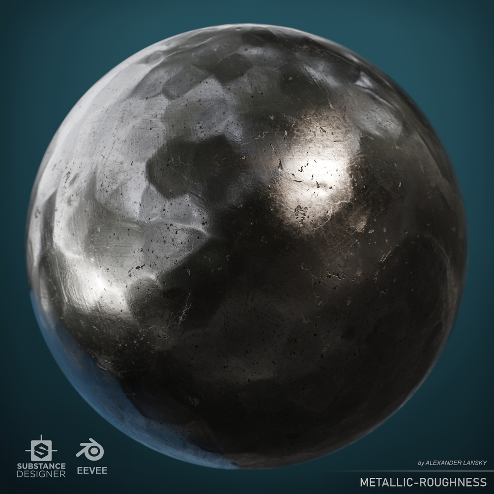 Polished Hammered Iron seamless material