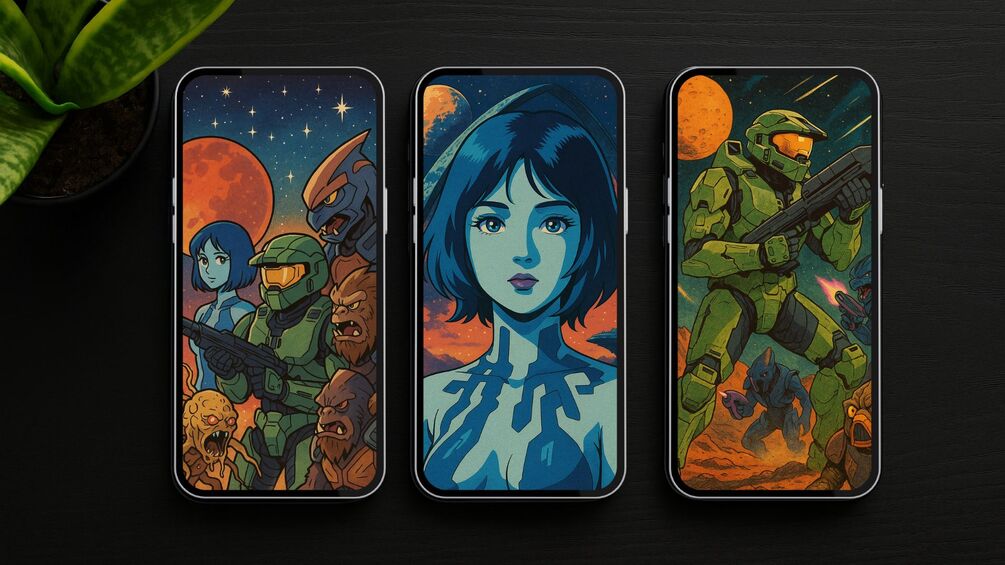 Halo Anime Wallpapers - Retro Art Collection (12 Pack)