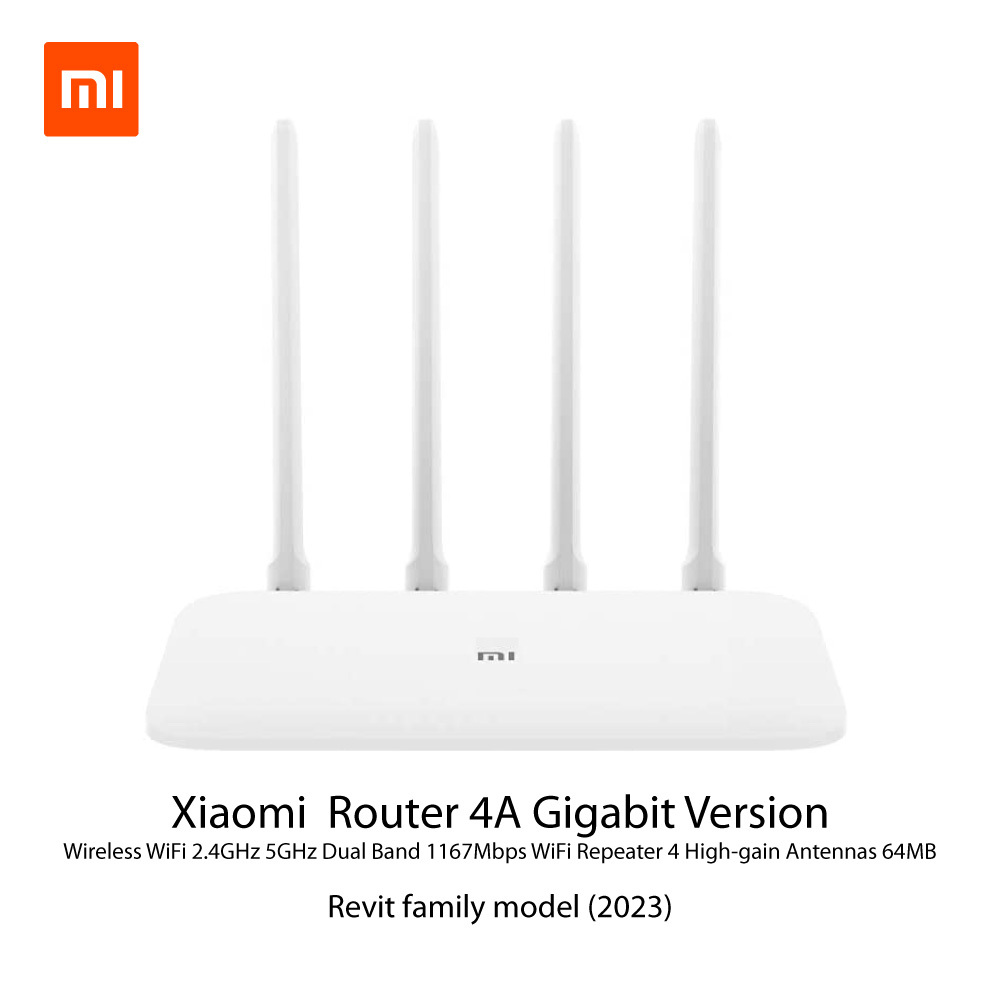 Xiaomi Mi Router 4A Giga Version (Revit family model)