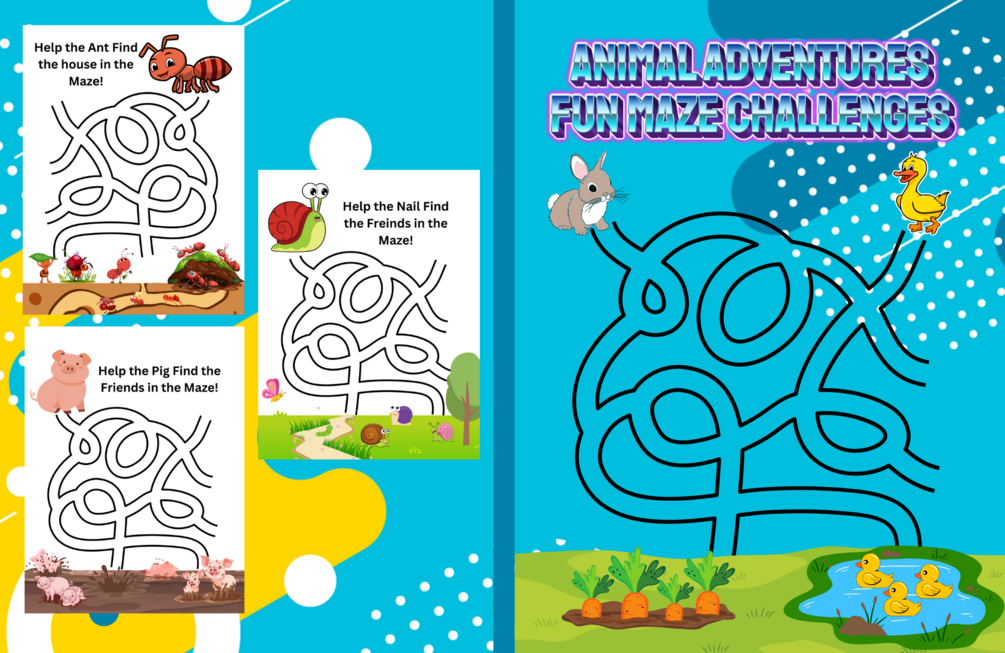 Editable Canva Template: Animal Adventures: Fun Maze Challenges A ...