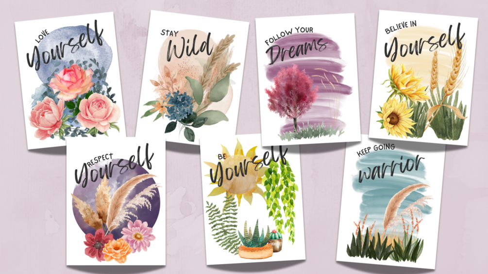 Motivational Watercolor Digital Art Collection – 7 High-Resolution Prints