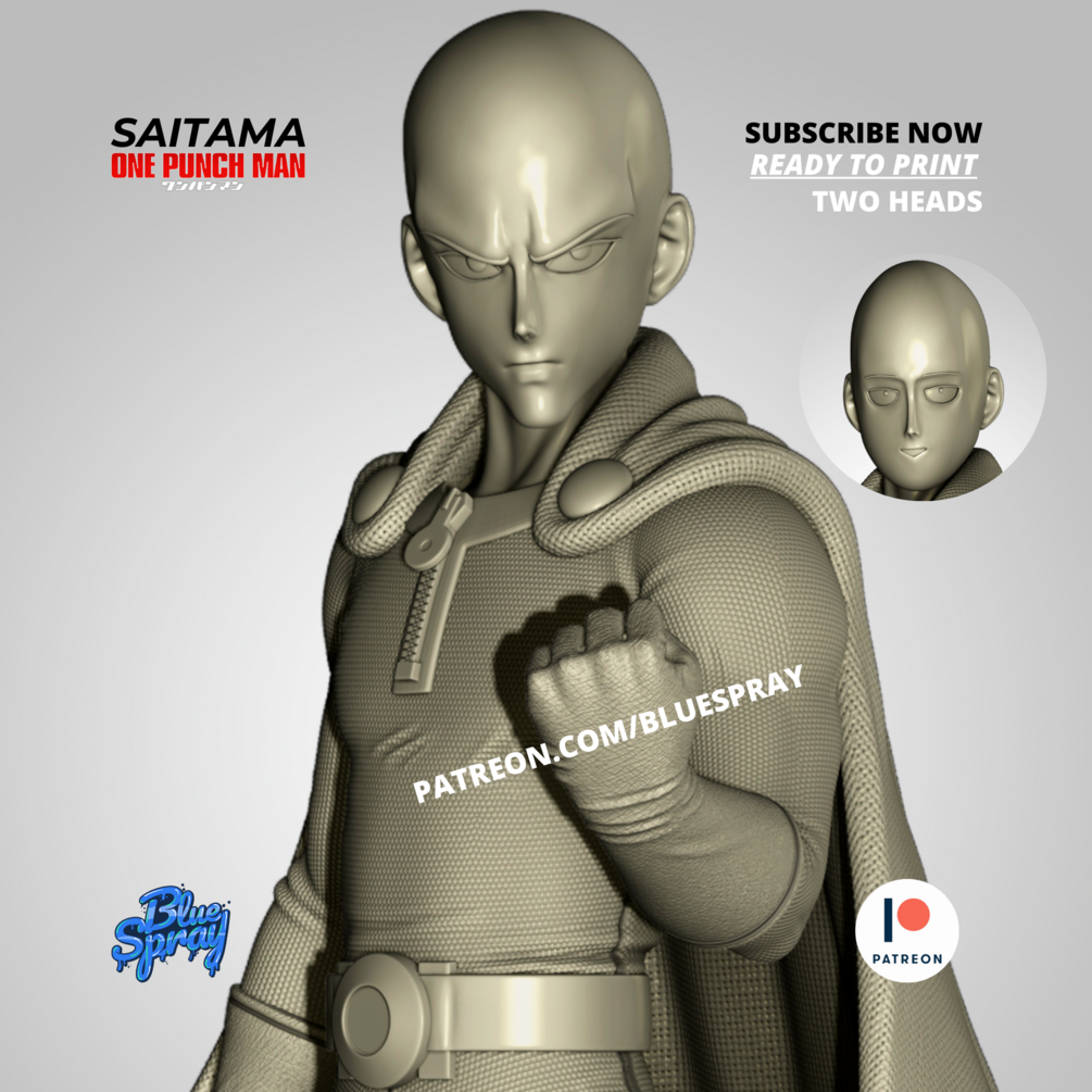 Saitama Sculpture (One Punch Man) - BlueSpray3D Model