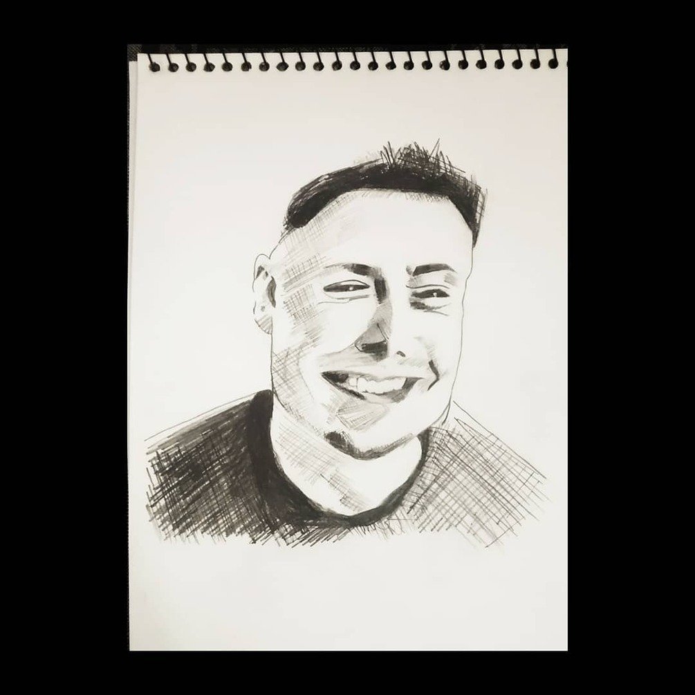 Elon Musk Portrait Sketch
