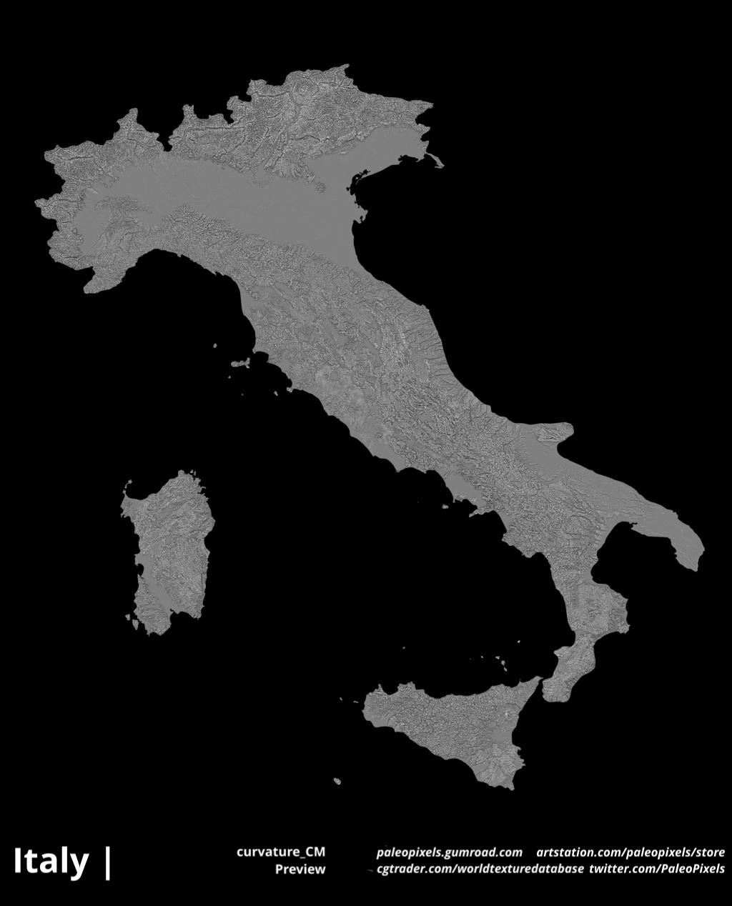 Italy - Texture pack Satellite Images, Height, Occlusion, FBX etc.