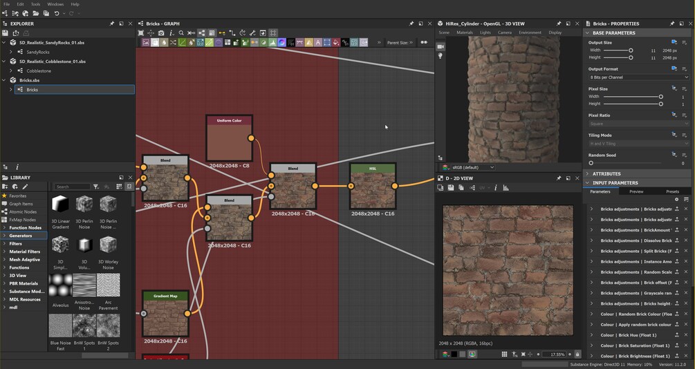Realistic Brick Material .SBS/.SBSAR&map files.