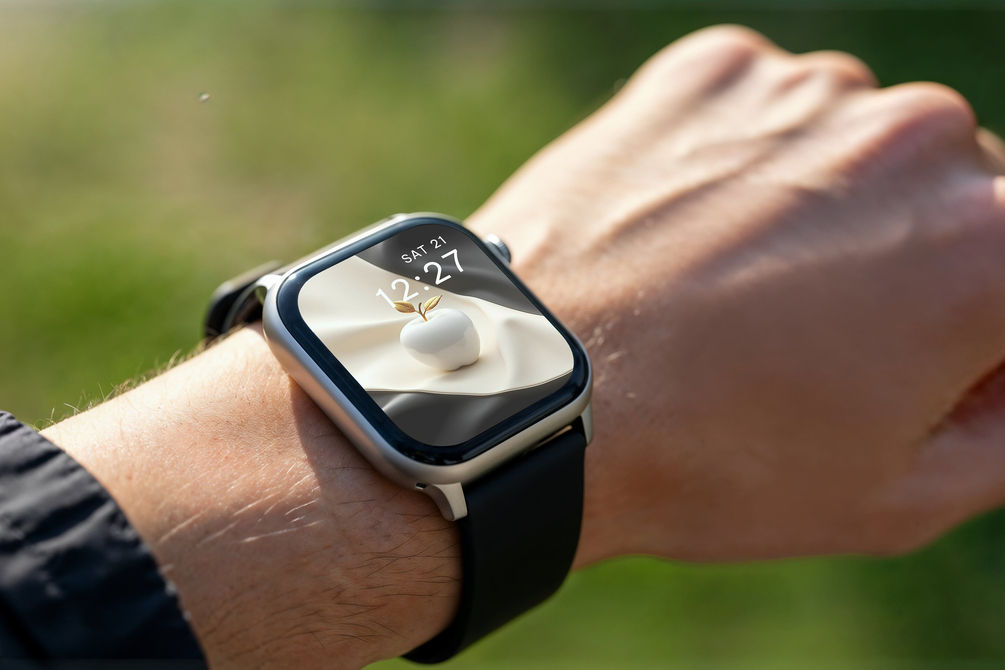 Free Smart Watch on Wrist Mockup | 100% Customizable