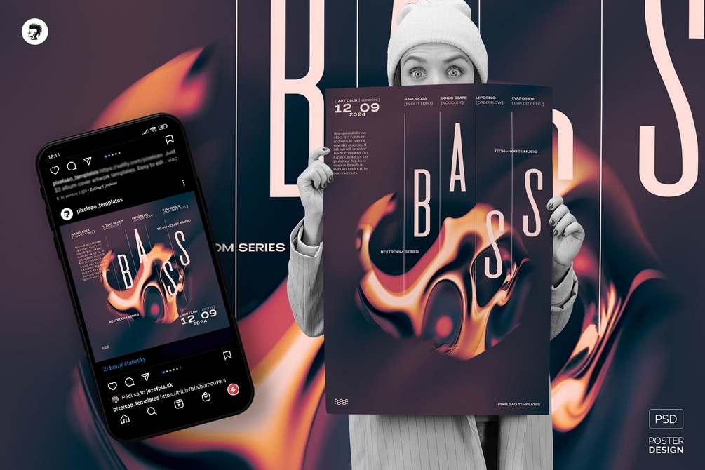 Bass – Party Flyer, Event Poster