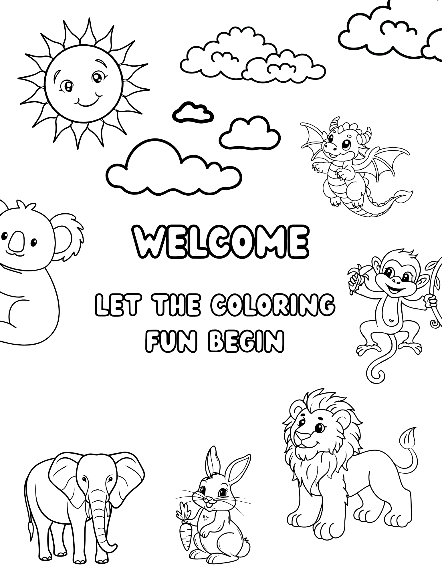 Free Kids Coloring Book – Fun & Easy Designs
