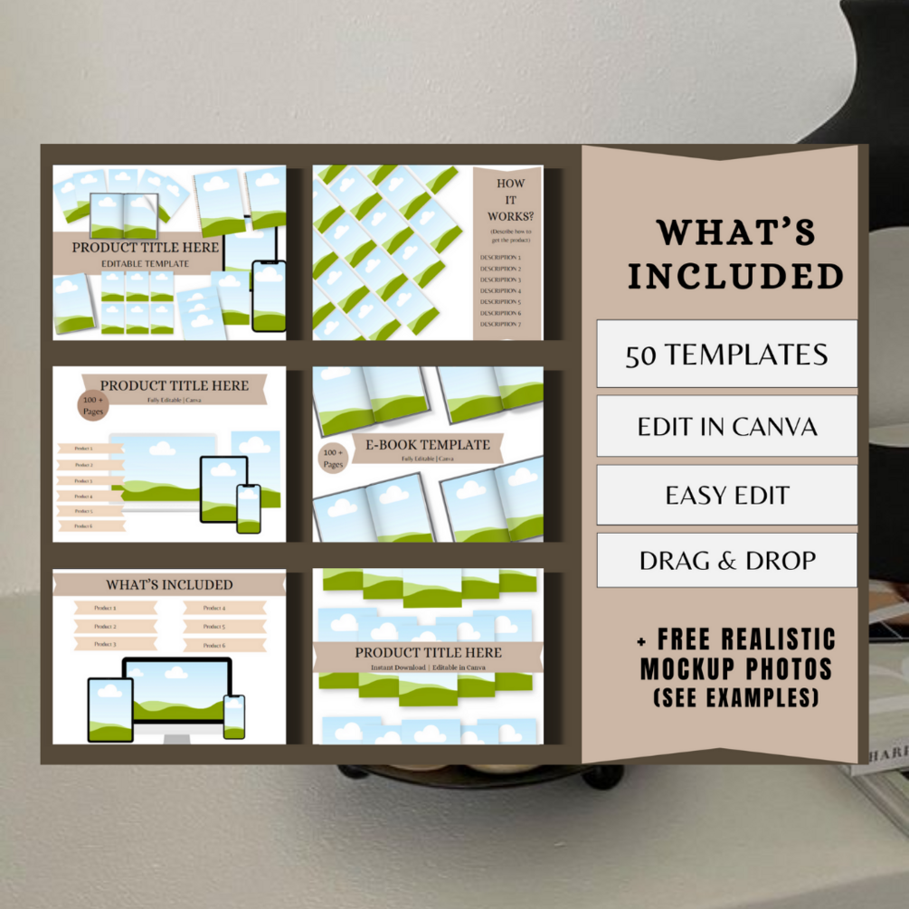 50 DONE FOR YOU LISTING MOCKUP TEMPLATES (EDITABLE IN CANVA) + 50 FREE ...