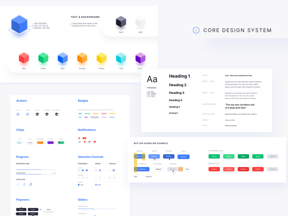 Core Design System - Figma, Sketch, Adobe XD, Studio - UI Kit