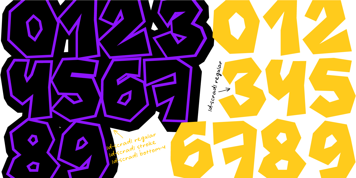 SCRADL. Layered Cutted Font Family.