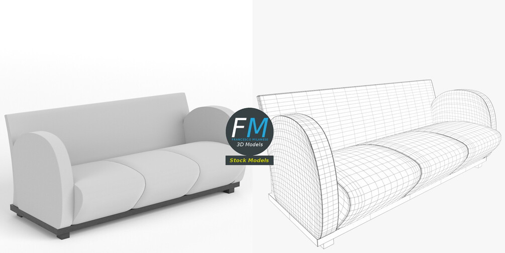 3D MODEL - Couch sofa 7