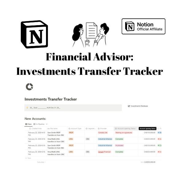 Financial Advisor: Investments Transfer Tracker