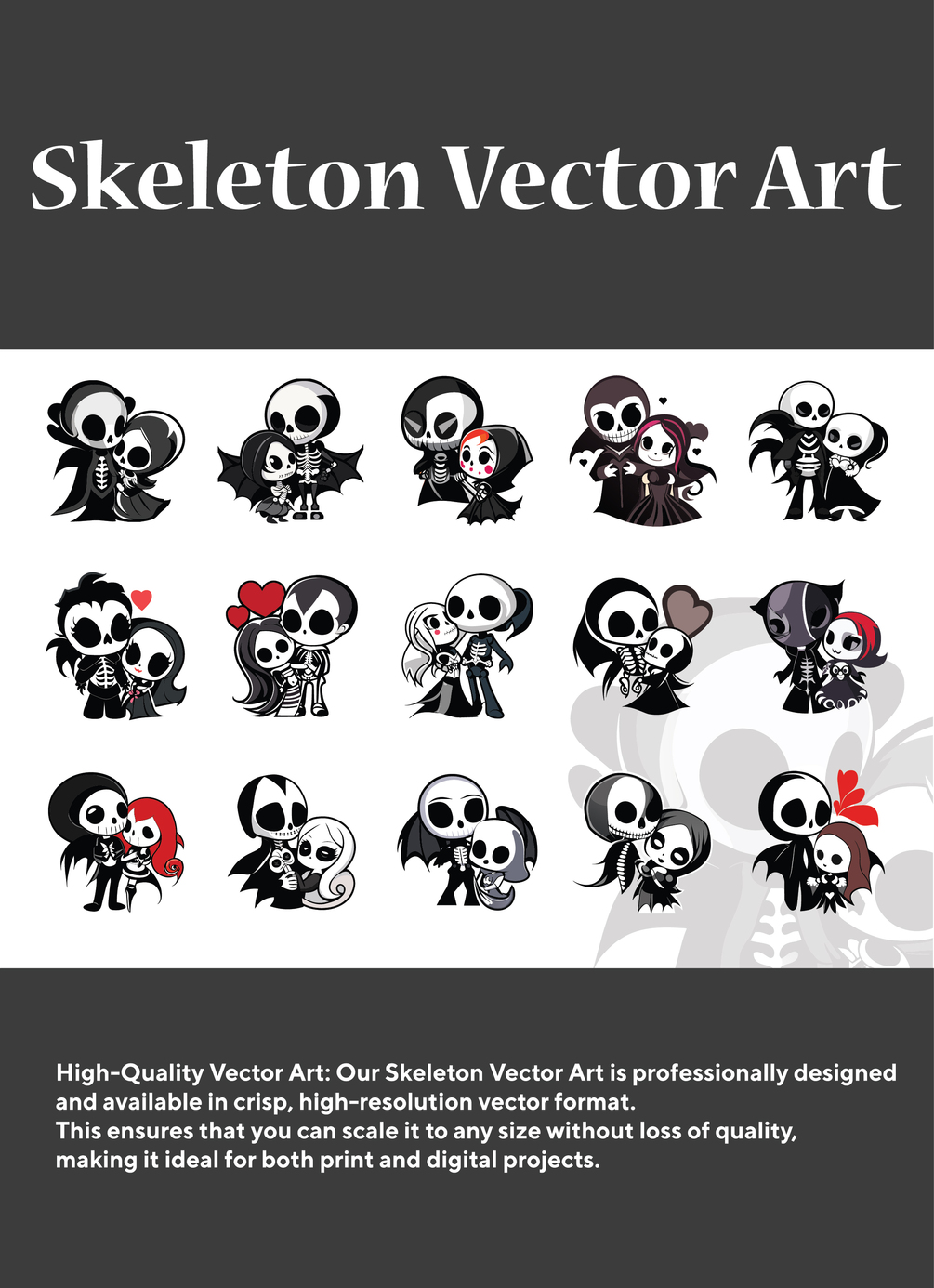 Elegant Skeleton Vector Art