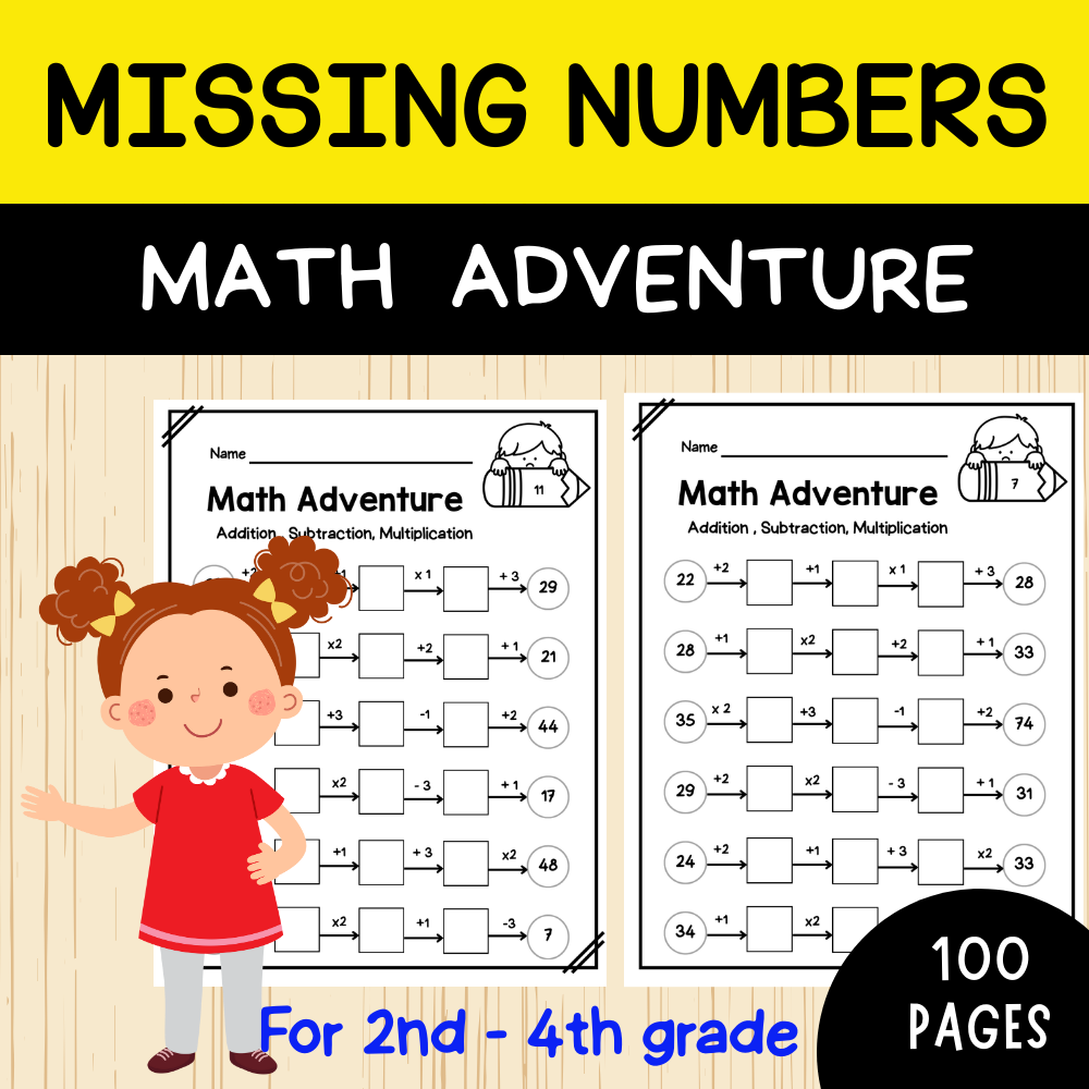 Math Adventure: Missing Number Challenge/Addition,Subtraction & Multiplication