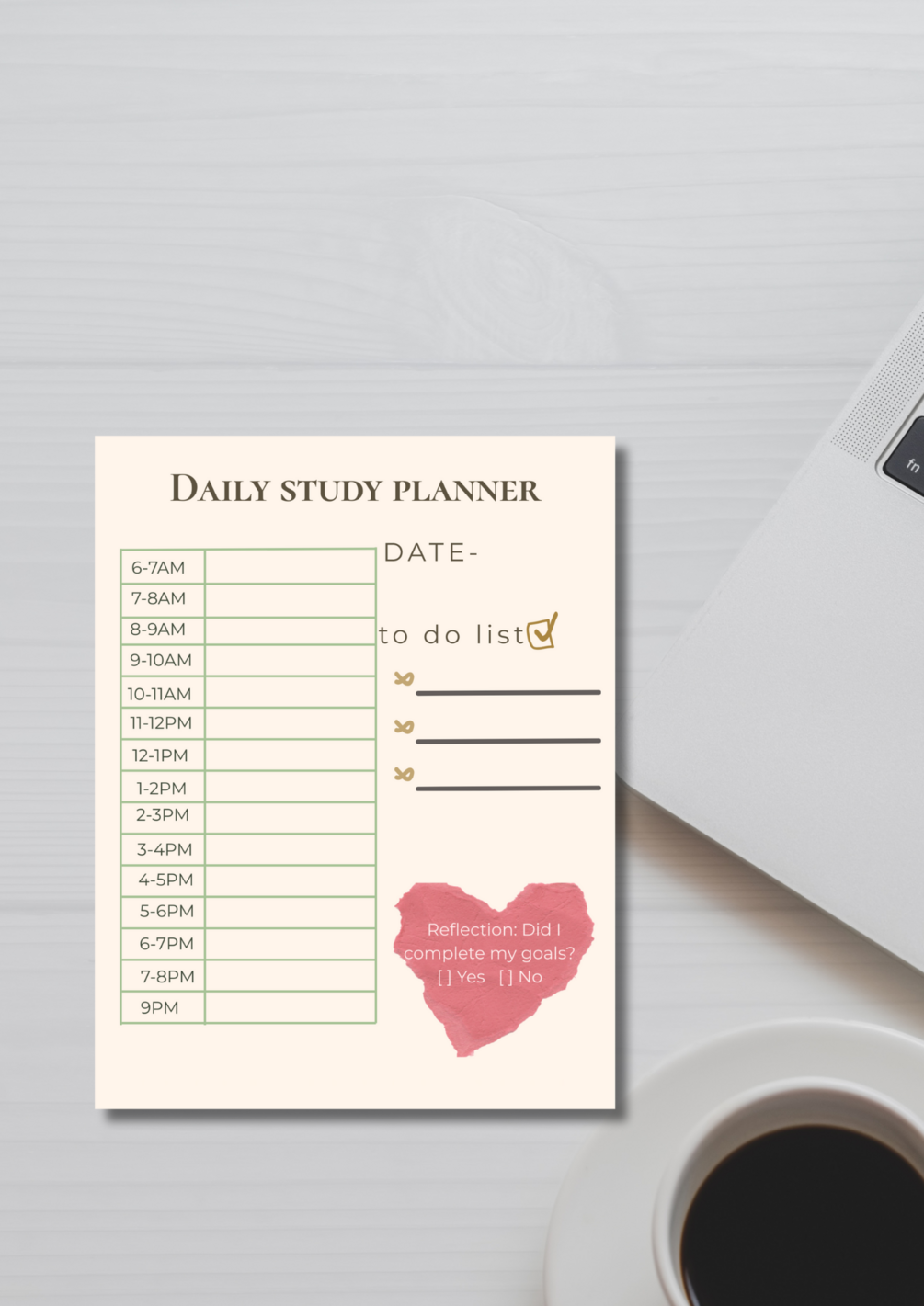 Minimalist Study Journal – Printable PDF | Daily & Weekly Planner