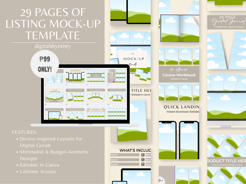 29 PAGES LISTING MOCK-UP TEMPLATES