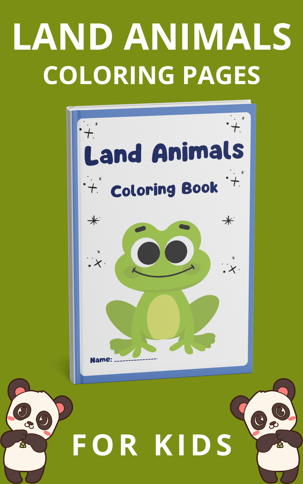 Land Animals Coloring Pages Activity Worksheet in Black and White