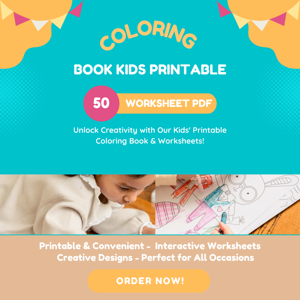 Coloring Book Kids Printable VOL2- Worksheet PDF Digital coloring book ...