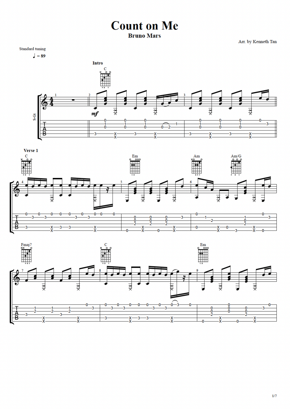 Count on Me | Fingerstyle Guitar