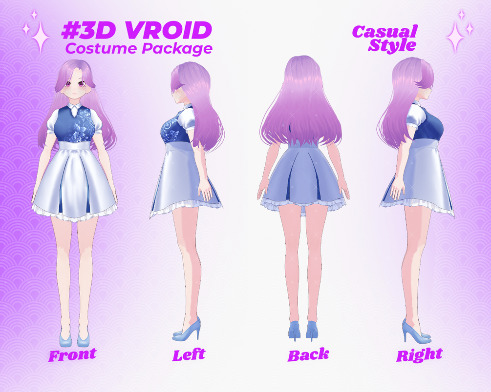 VRoid Clothing Pack | Trendy VRoid Modern Outfits for 3D VRoid Models ...