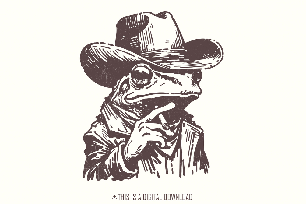 Cowboy Frog PNG, Funny Frog Meme PNG, Cowboy Toad, Trendy Sublimation ...