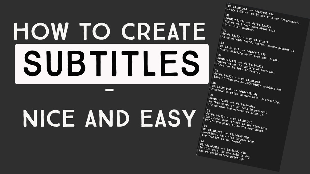 Nice + Easy Subtitles Creation - even without software!