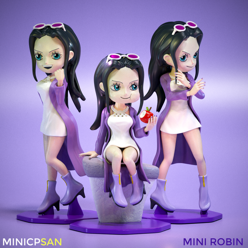[3in1] Mini Nico Robin Stampede Outfit Bundle - One Piece Anime Figure ...