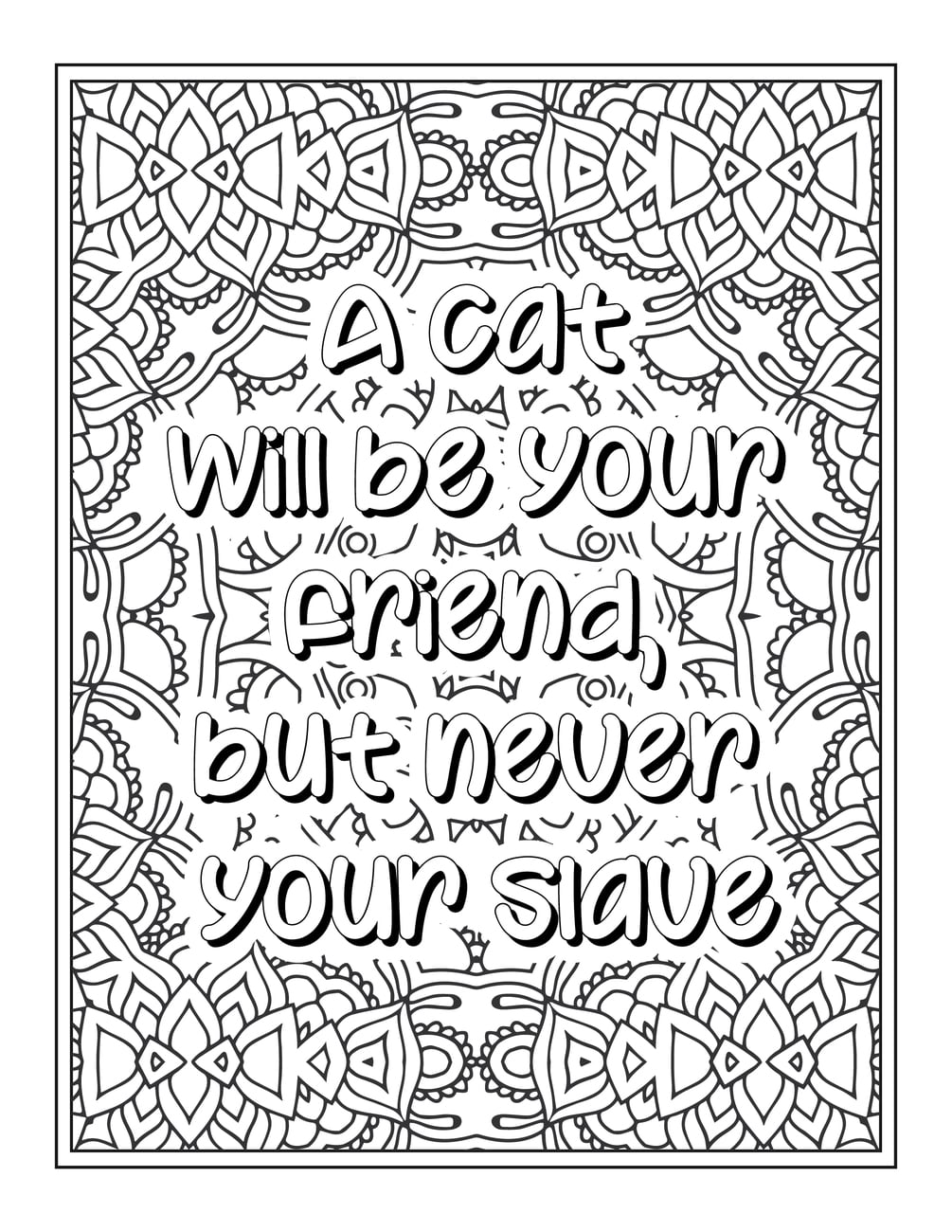 Cat Quotes Coloring Book Pages (PDF)