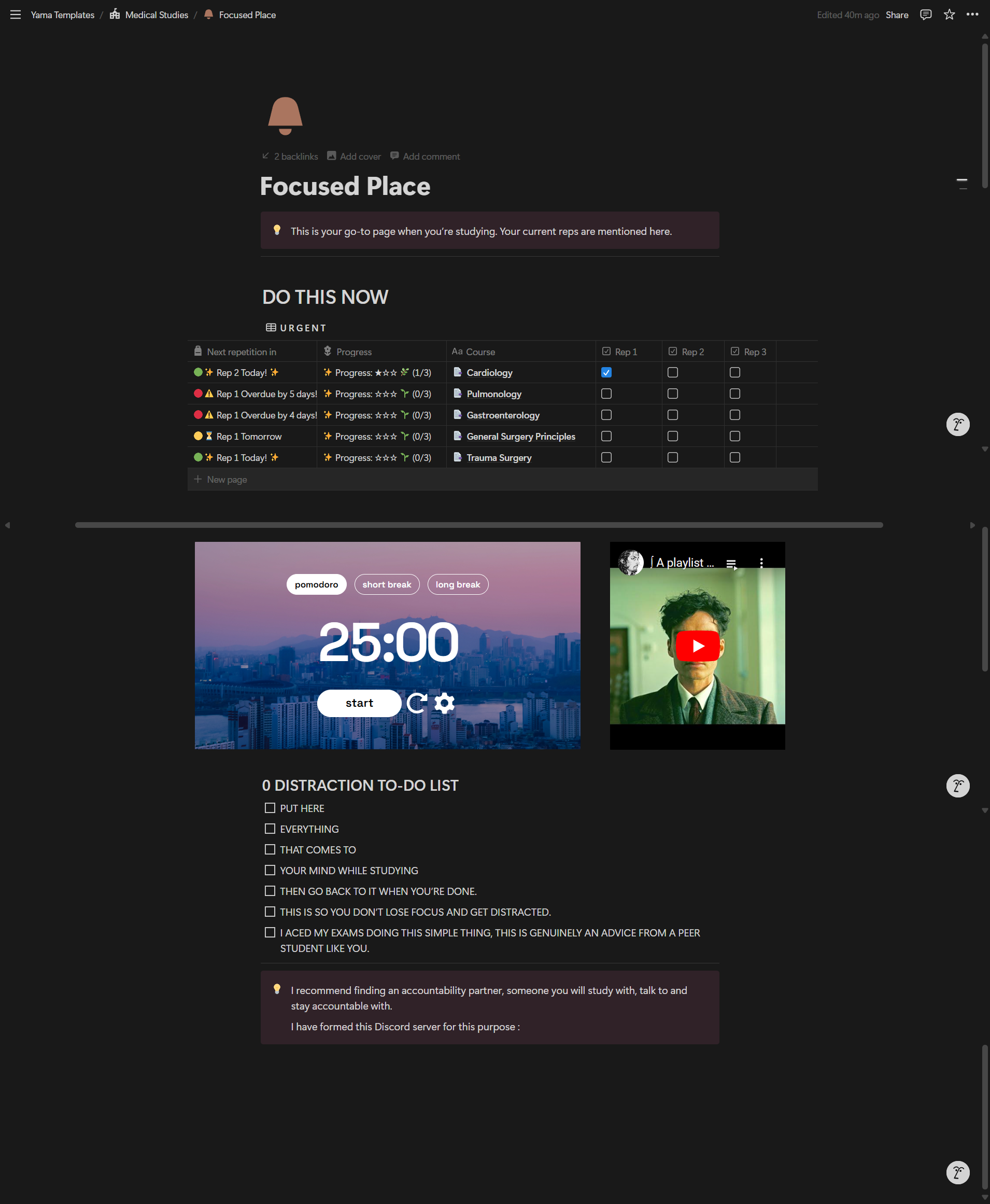 Study with Spaced Repetition Notion template