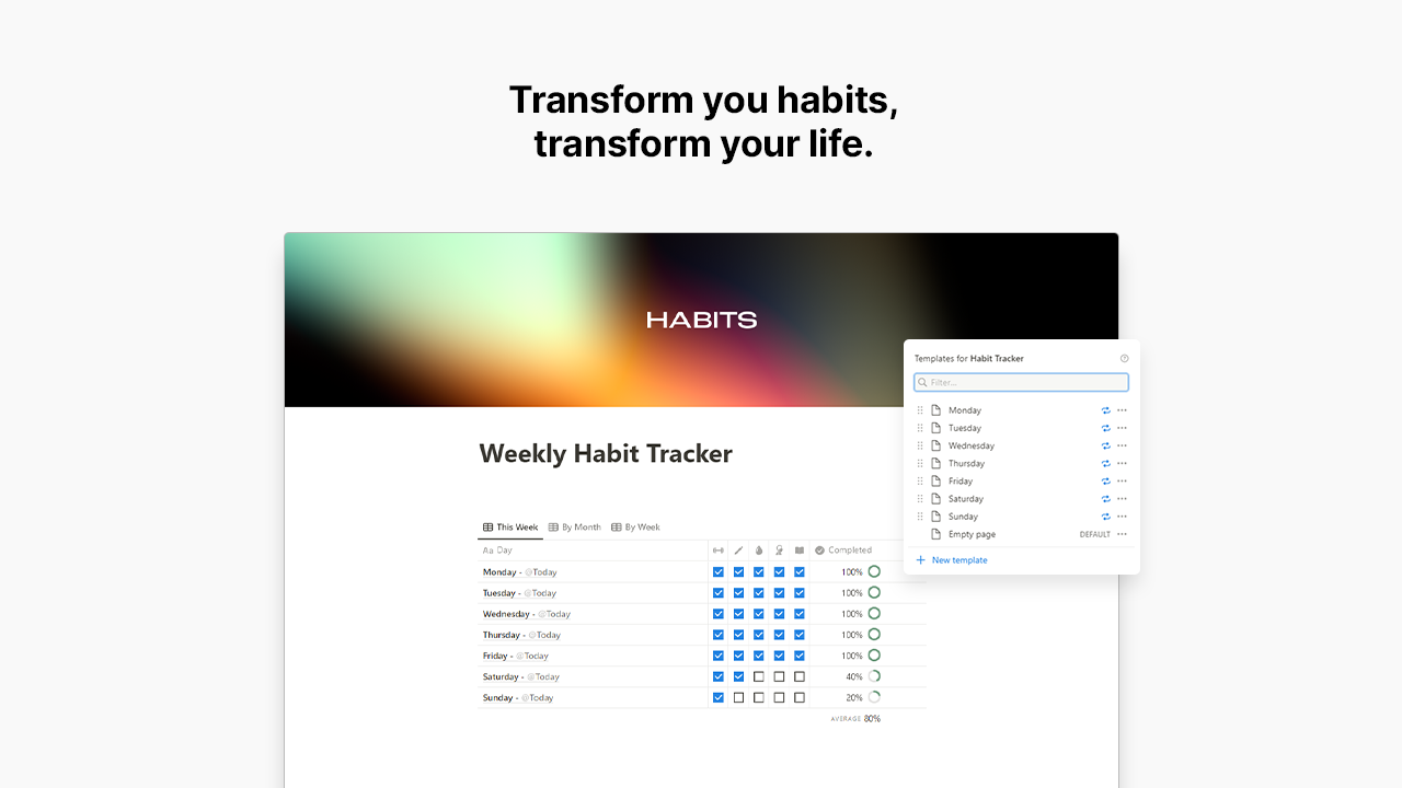 Introducing: Notion Weekly Habit Tracker - Matt Bio