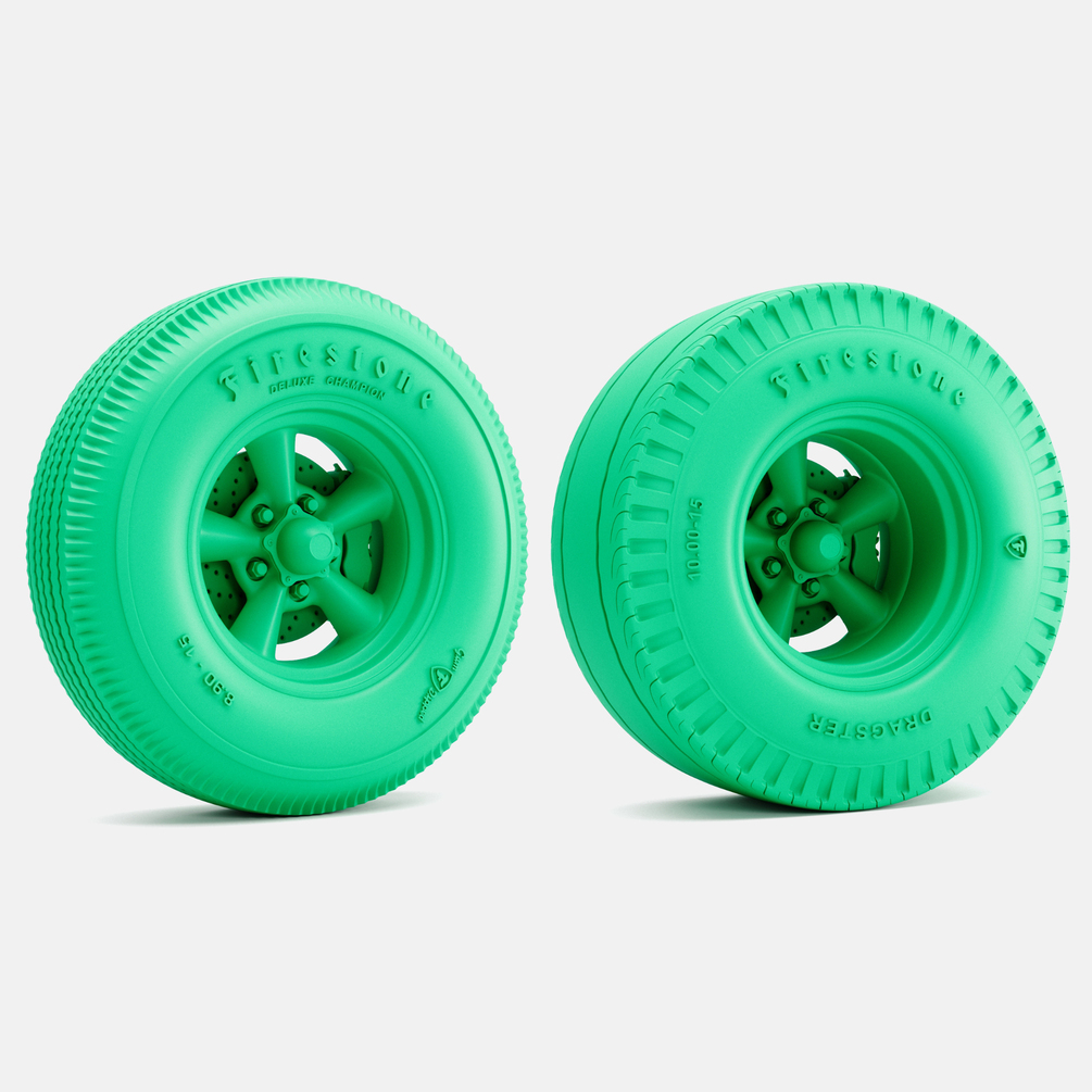 1/24 Scale, 15x7 & 15x10 Torq Thrust D Wheels, Firestone Tires