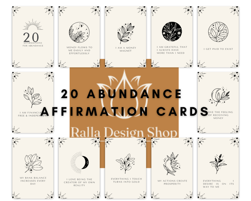 20 Wealth & Abundance Affirmation Cards
