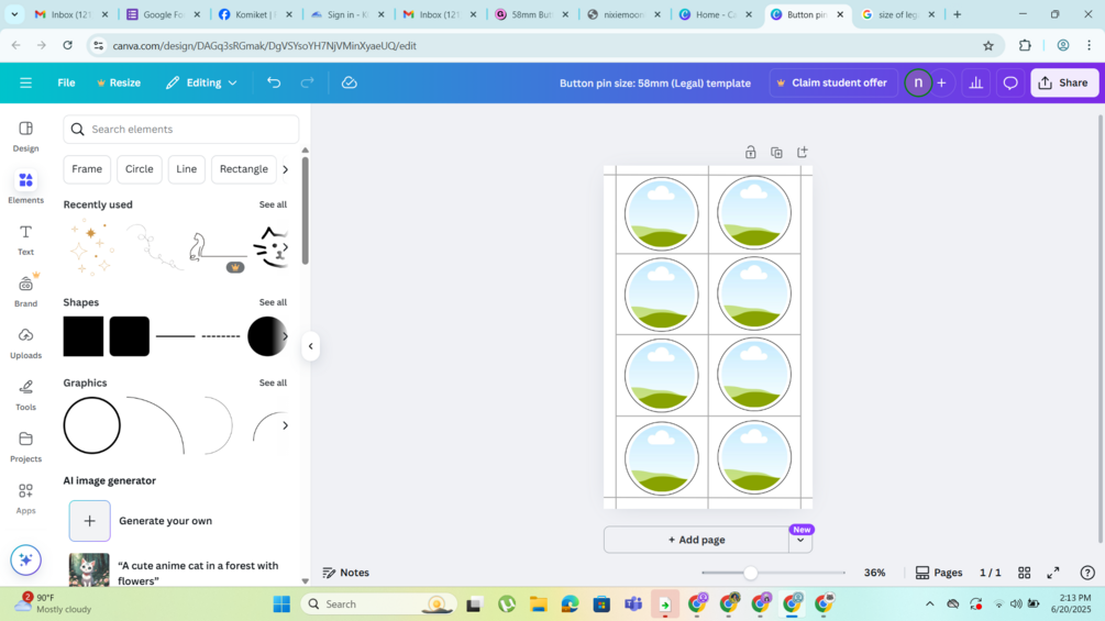 58mm Button pins template by nixiemoonly