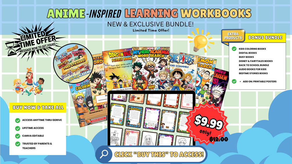 The Ultimate Anime Activity Mega Bundle • 30+ Digital Coloring Books ...