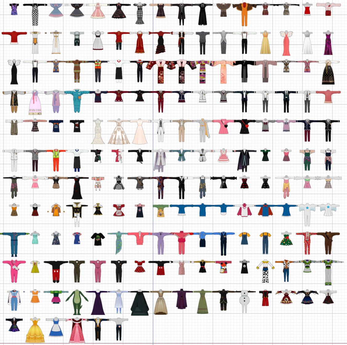 800 Sets of Blender Clothing Asset Library