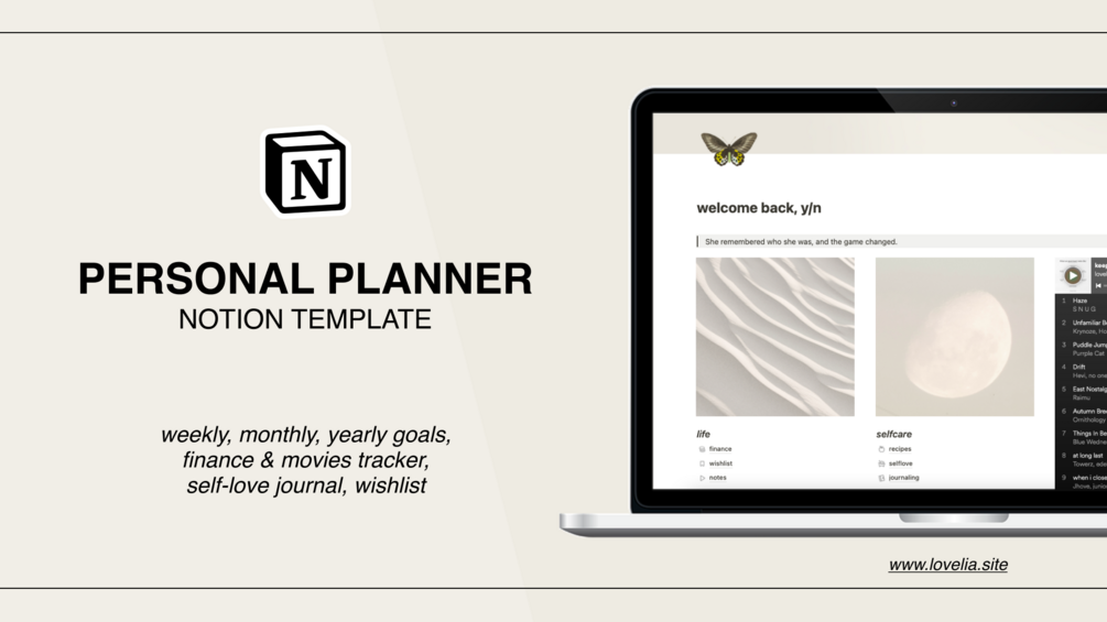 Personal Planner Notion Template | All in one