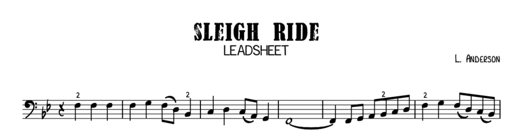 SLEIGH RIDE FOR SOLO CELLO MELODY