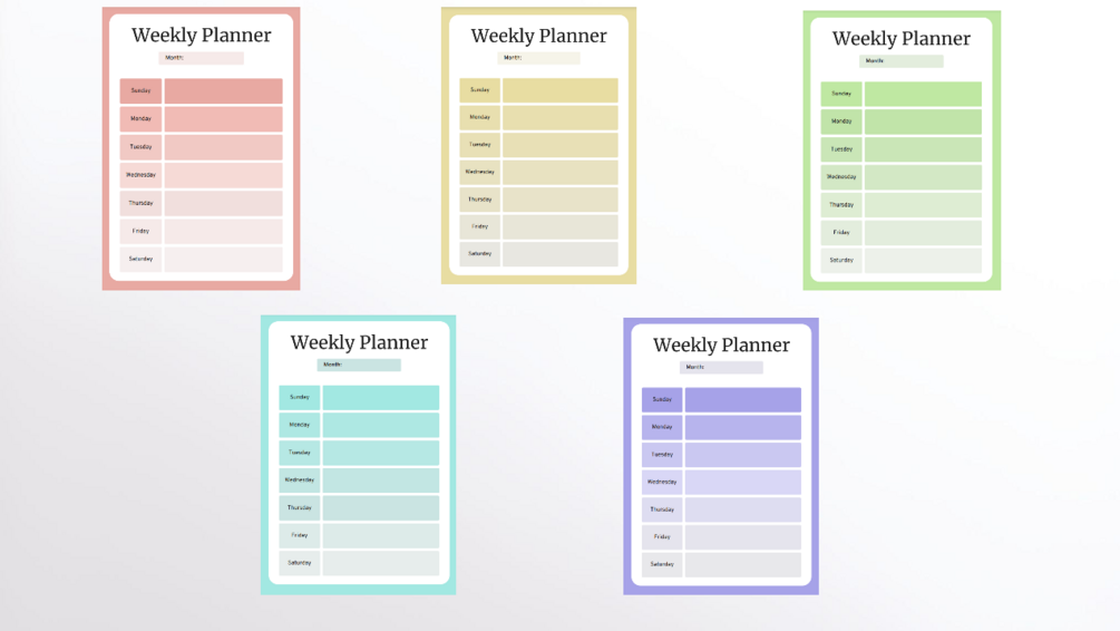 Colourful Weekly Planner - Printable, PDF, Digital