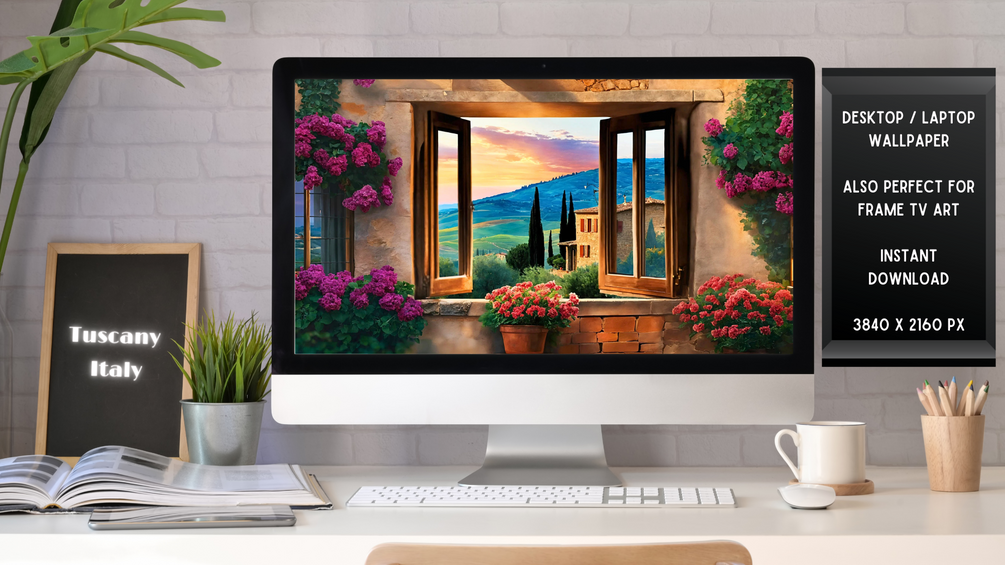 TUSCANY ITALY - Desktop/Laptop Wallpaper / Frame TV Art / Zoom Background
