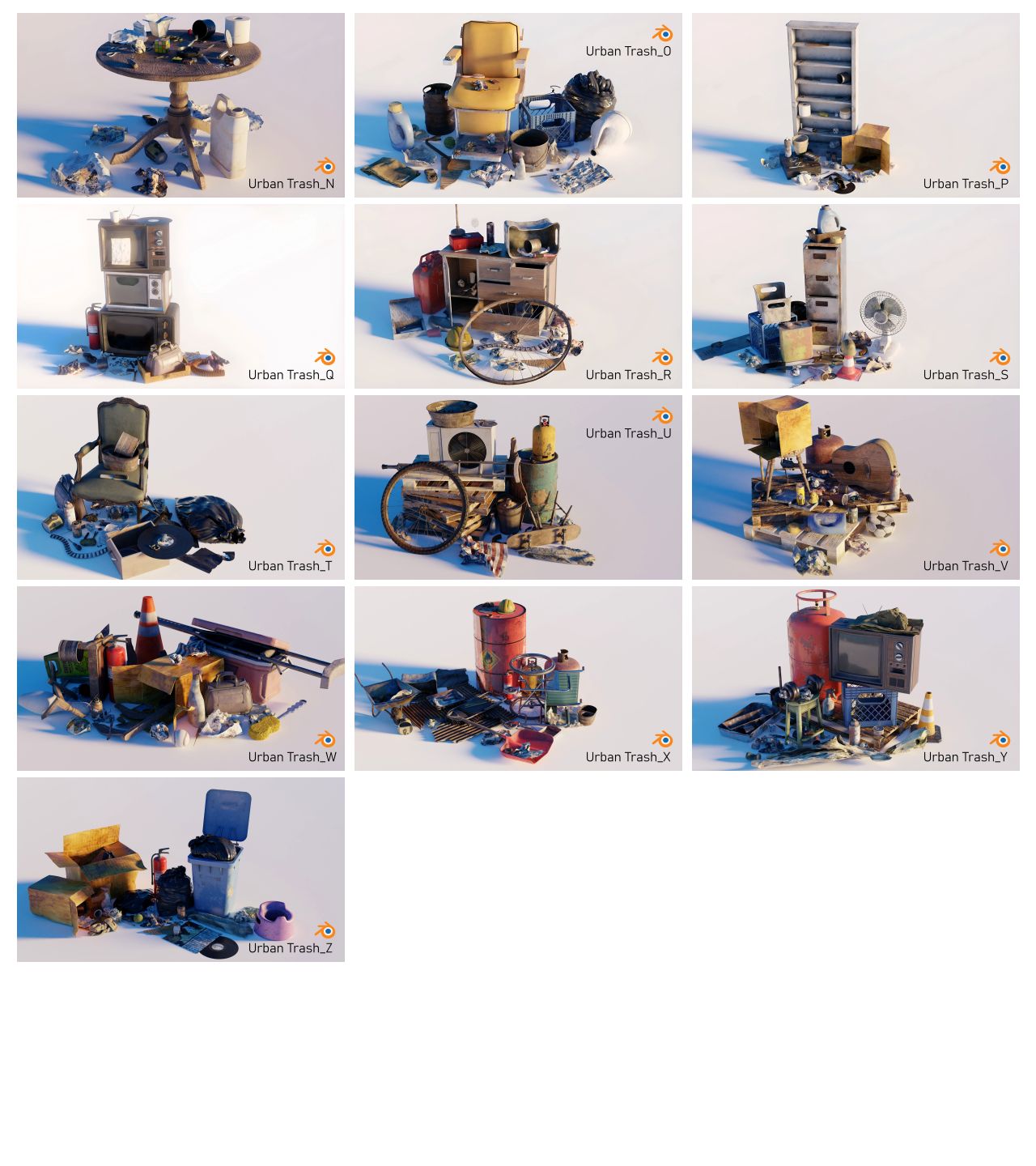 620+ Urban Trash Assets Complete Pack