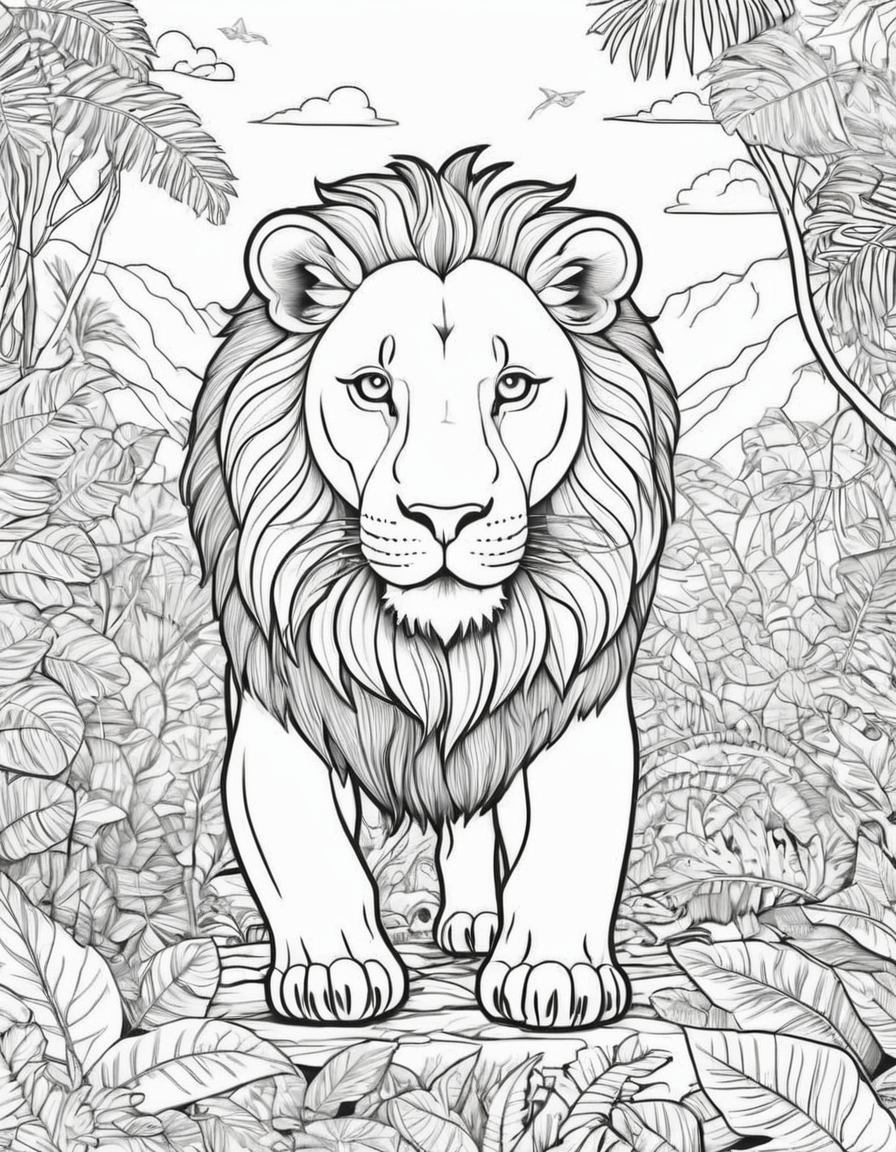 50 jungle animal coloring pages