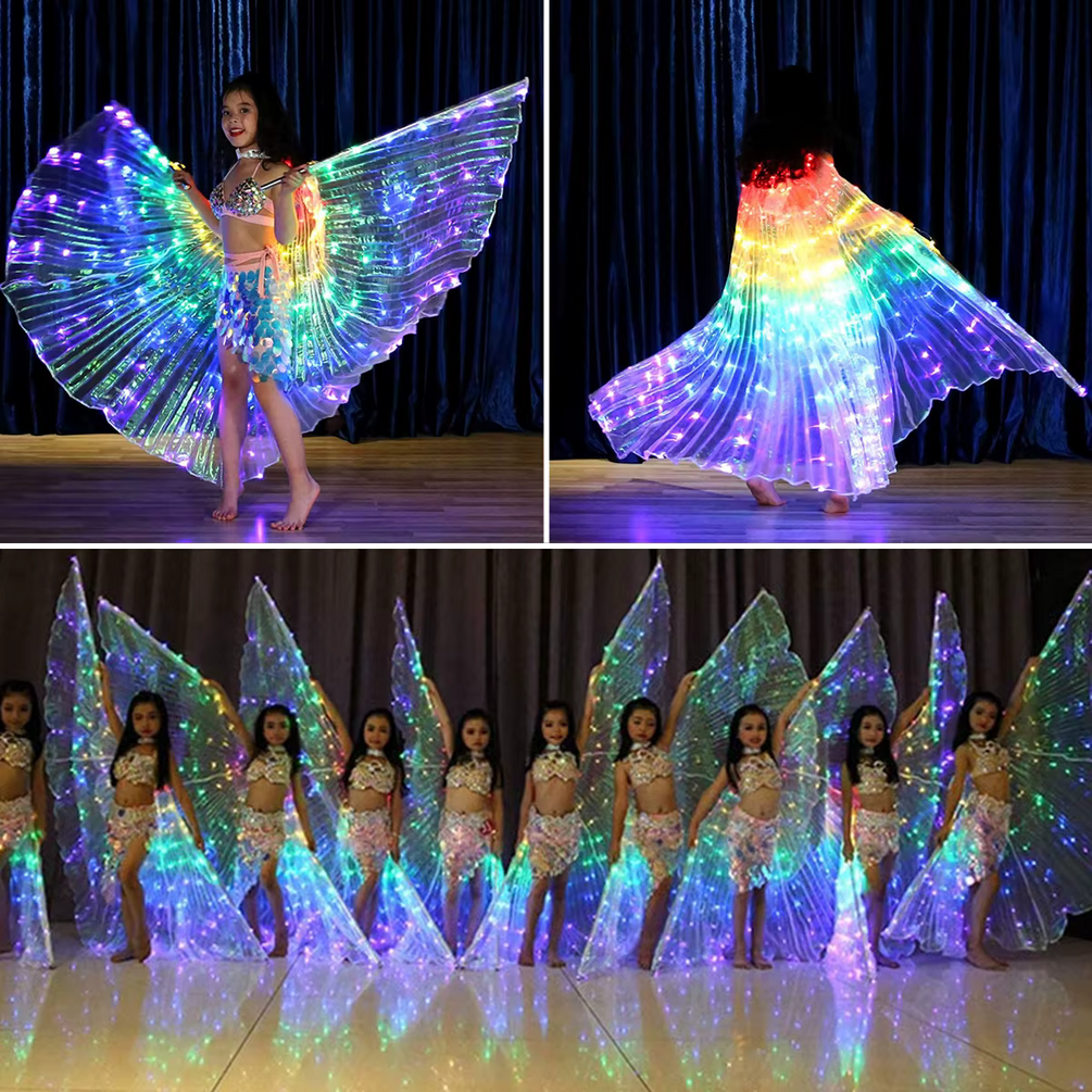 "LED Luminous Fairy Wings – Colorful Butterfly Cloak for Dance ...