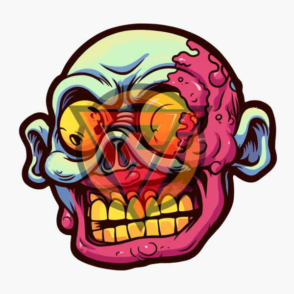 Undead Nightmare – Creepy Zombie Skull Vector Art (EPS, PSD, SVG)