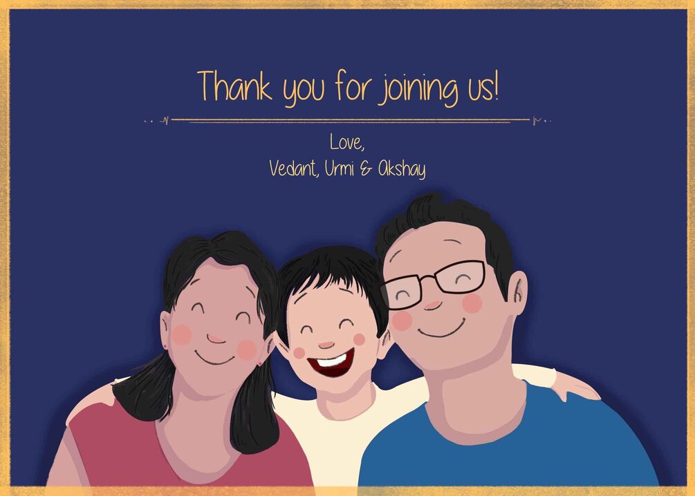 Custom Portrait Thank you Card