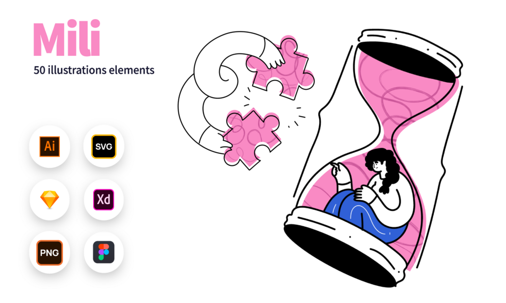 Mili illustrations - 50 Vector Elements