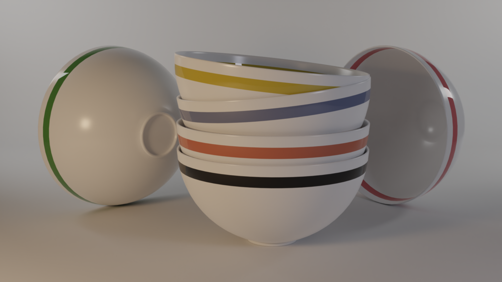 Stylish Blender 3D Model Collection: Versatile Cereal Bowl Set