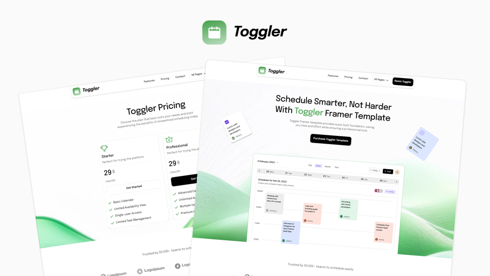 Toggler - Framer SaaS Template